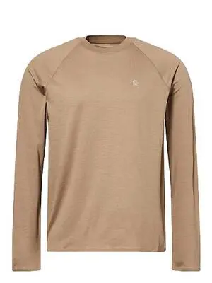 Dunhill Ath-luxury Long-sleeves Wool And Cashmere T-shirt - Brit Khaki