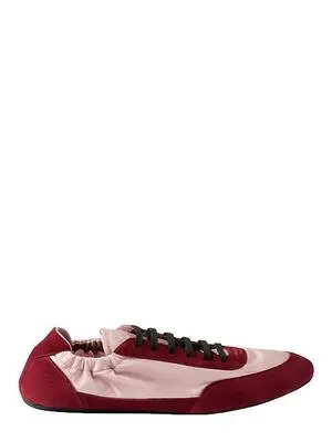 Prada Re Nylon And Suede Trainers - Pink