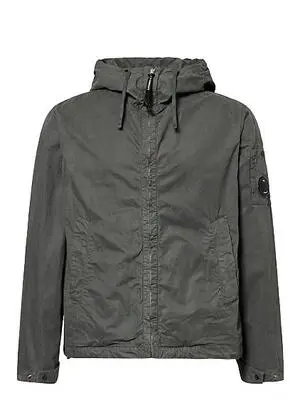 C.P. COMPANY Cotton Microreps Hooded Jacket - Gunmetal