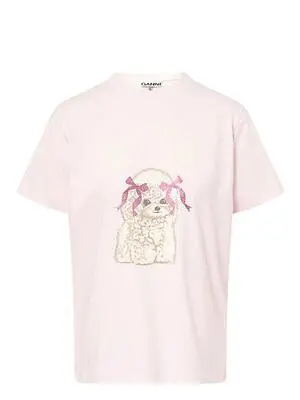 GANNI Relaxed-fit Logo T-shirt - Chalk Pink