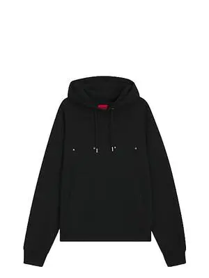 Hugo Brand-embroidered Cotton-jersey Hoody - Black