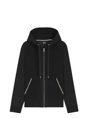 BOSS Cotton-jersey Zip-up Hoody - Black