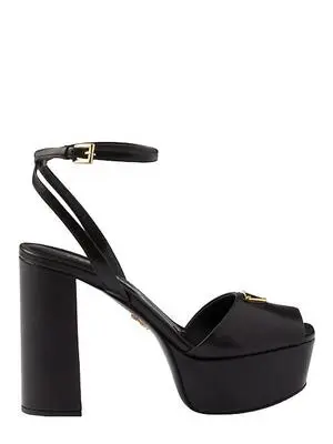 Prada Nappa Leather Platform Sandals - Black