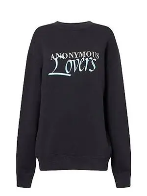 JW Anderson Lovers Logo-embroidered Sweatshirt - Washed Black