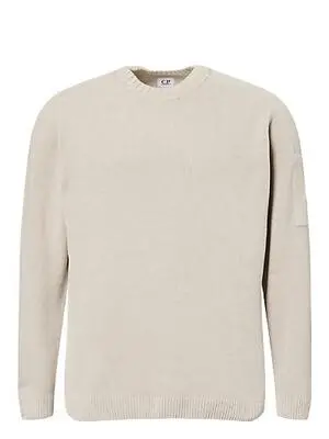 C.P. COMPANY Chenille Crewneck Cotton-knit Jumper - Dove