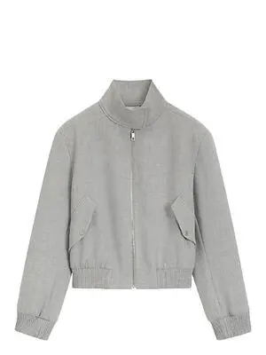 BOSS Cropped Stretch-woven Bomber Jacket - Open Miscellaneous