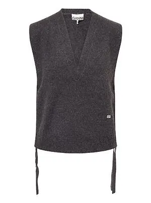 GANNI Relaxed-fit Wool Vest - Phantom