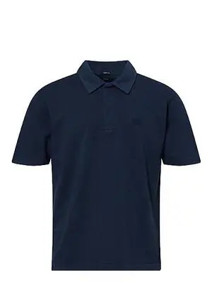 C.P. COMPANY Pigment Dyed Short-sleeves Cotton-piqué Polo Shirt - Midnight Navy