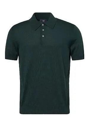 Dunhill Short-sleeves Regular-fit Cotton And Silk Polo Shirt - Racing Green