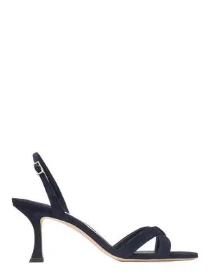 JIMMY CHOO Elsy 70 Suede Slingbacks - Marine