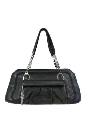CARTIER 2010s La Dona Leather Shoulder Bag - Black
