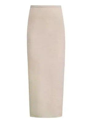 12 STOREEZ Knitted Midi Skirt - Neutrals