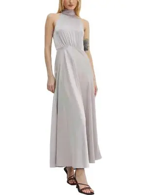 SAMSOE SAMSOE Rheo Bow Halterneck Dress - Grey