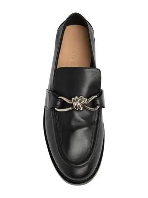 Bottega Veneta Astaire Metallic Knot Napa Loafers - Black/silver