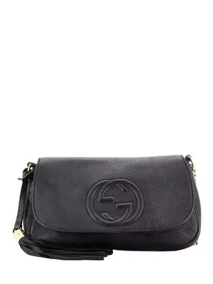 Gucci Soho Chain Leather Medium Crossbody Bag - Black