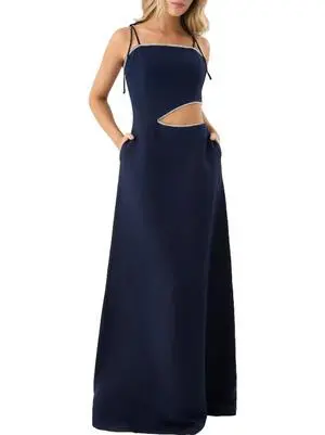BOAMAR Harper Cutout Maxi Dress - Blue