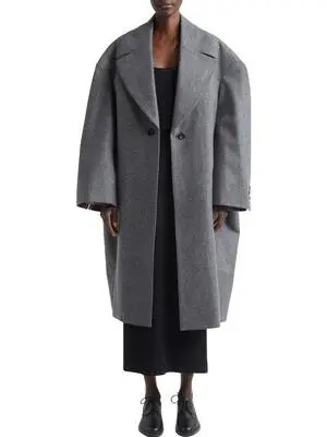Thom Browne Melton Wool Cocoon Overcoat - Dark Grey