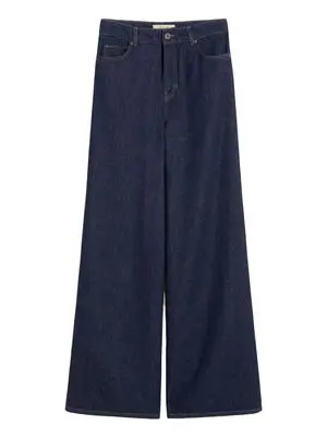 Max Mara Cotton Denim Wide-leg Jeans - Navy