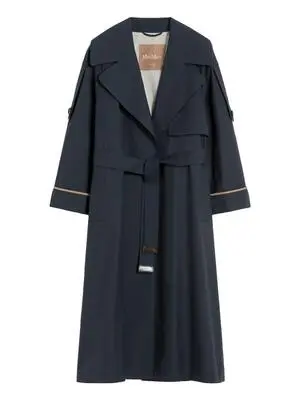 Max Mara Oversized Water-repellent Twill Trench Coat - Ultramarine
