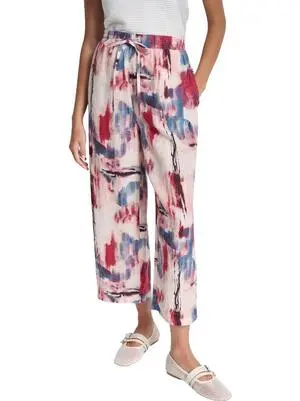 Dkny Print Pull-on Linen Pants - Urban Bloom