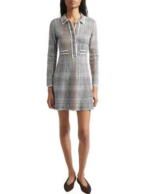 Veronica Beard Lauper Tweed Knit Minidress - Dark Hunter Green Multi