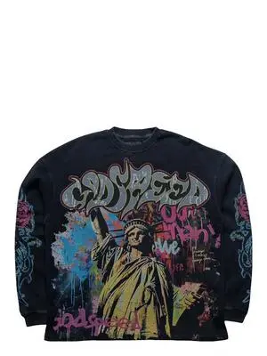 GODSPEED Vandal Thermal Long Sleeve Tee T-shirt - Black Wash