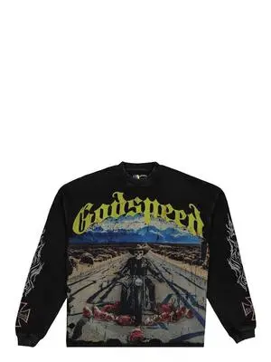 GODSPEED Long Lonely Road Thermal Long Sleeve T-shirt - Black Wash