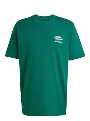 Adidas Diner Text Graphic Loose T-shirt - Collegiate Green