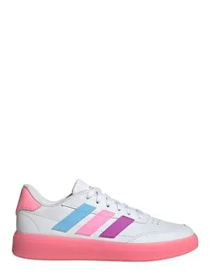 Adidas Courtblock Lace Up Sneakers - Cloud White/beam Pink/clear Sky Blue