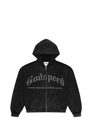 GODSPEED Studded Logo Hoodie - Black Wash