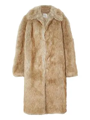 TOTEME Oversized Plush Coat - Beige