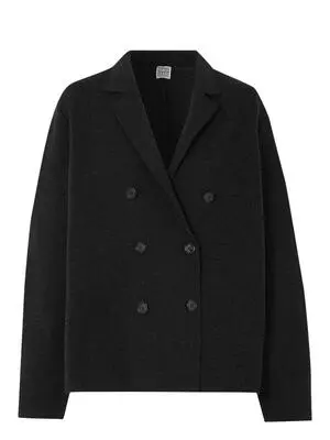 TOTEME Double-breasted Wool Blazer - Charcoal