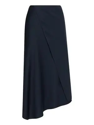 Vince Satin-crepe Midi Skirt - Navy