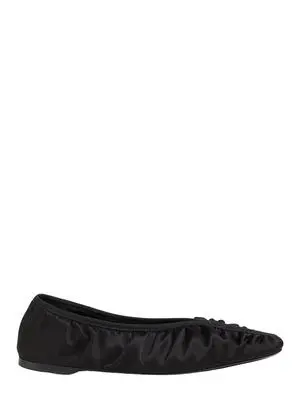 TOTEME Gathered Satin Flats - Black