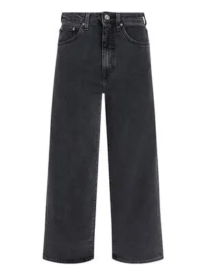 TOTEME Cropped Wide-leg High-rise Jeans - Charcoal