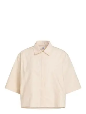 TOTEME Cropped Cotton-poplin Shirt - Beige