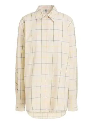 TOTEME Checked Cotton-poplin Shirt - Beige