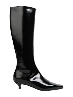 TOTEME Glossed-leather Knee Boots - Black
