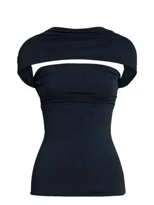 TOTEME Cutout Stretch-jersey Top - Navy