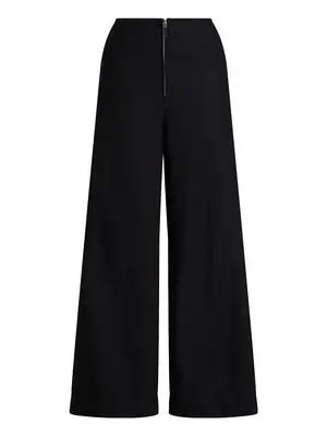 TOTEME Cotton-twill Wide-leg Pants - Black