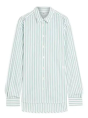 TOTEME Striped Cotton Oxford Shirt - White