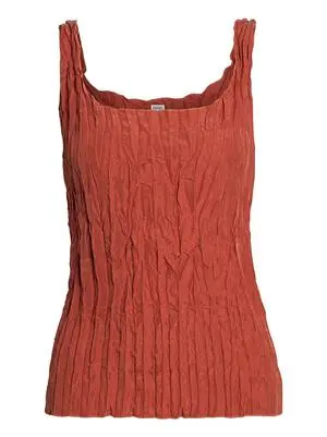 TOTEME Crinkled Plissé Tank - Brick