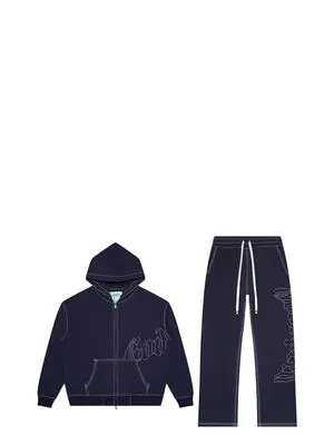 GODSPEED Og Logo Stitched Sweatsuit - Navy Blue