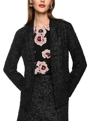 MARC CAIN Floral Pattern Blazer - Black