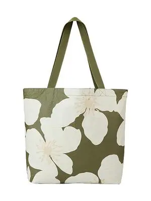 ALOHA COLLECTION Market Stripe Reversible Tote Bag - Olive/sand