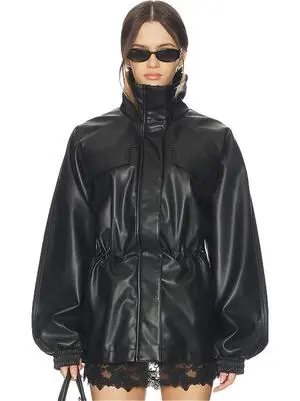 ALL THE WAYS Corina Faux Leather Jacket - Black