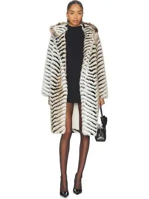 Adrienne Landau Elenor Faux Fur Coat - Natural