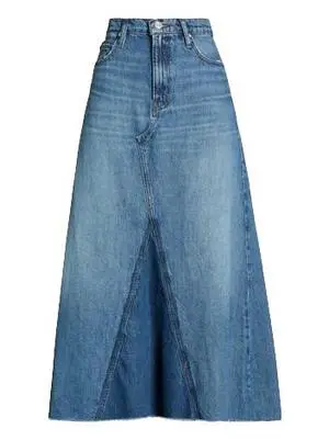 FRAME The Dorothy Flared Denim Skirt - Blue