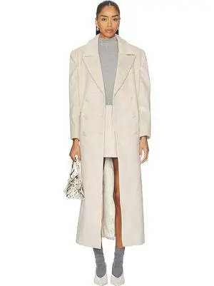 AEXAE Wool Oversized Blazer Coat - Oatmeal