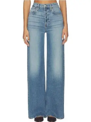 RE/DONE High Rise Wide Leg Jeans - Mid 70's Shadow